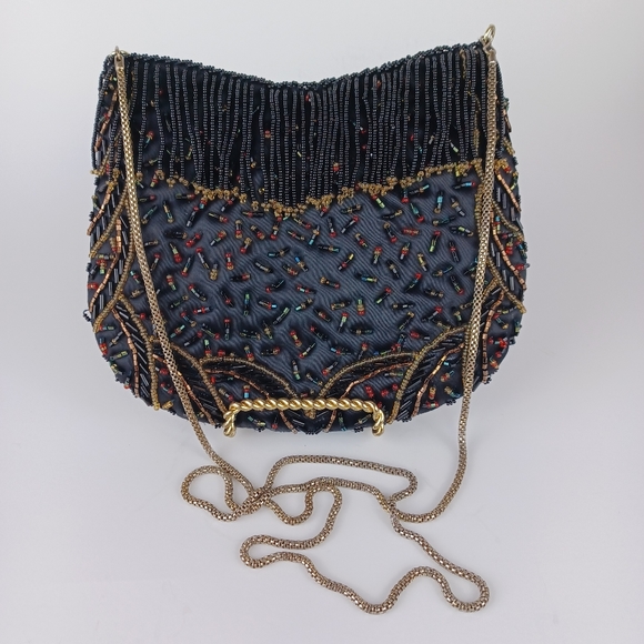 La Regale | Bags | Vintage La Regale Fringe Beaded Evening Purse Clutch ...